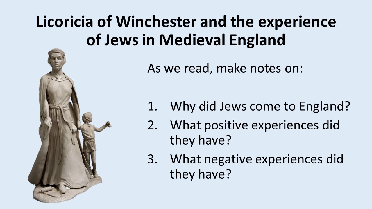 Lessons for Primary and Secondary Schools | Licoricia of Winchester